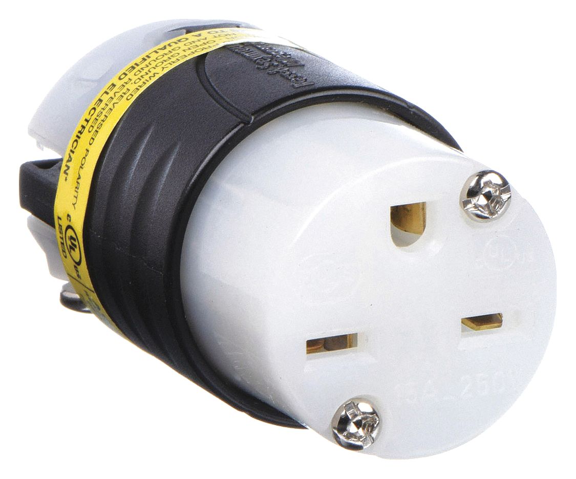 LEGRAND, 6-15R, 15 A, Ground Continuity Monitoring Straight Blade ...