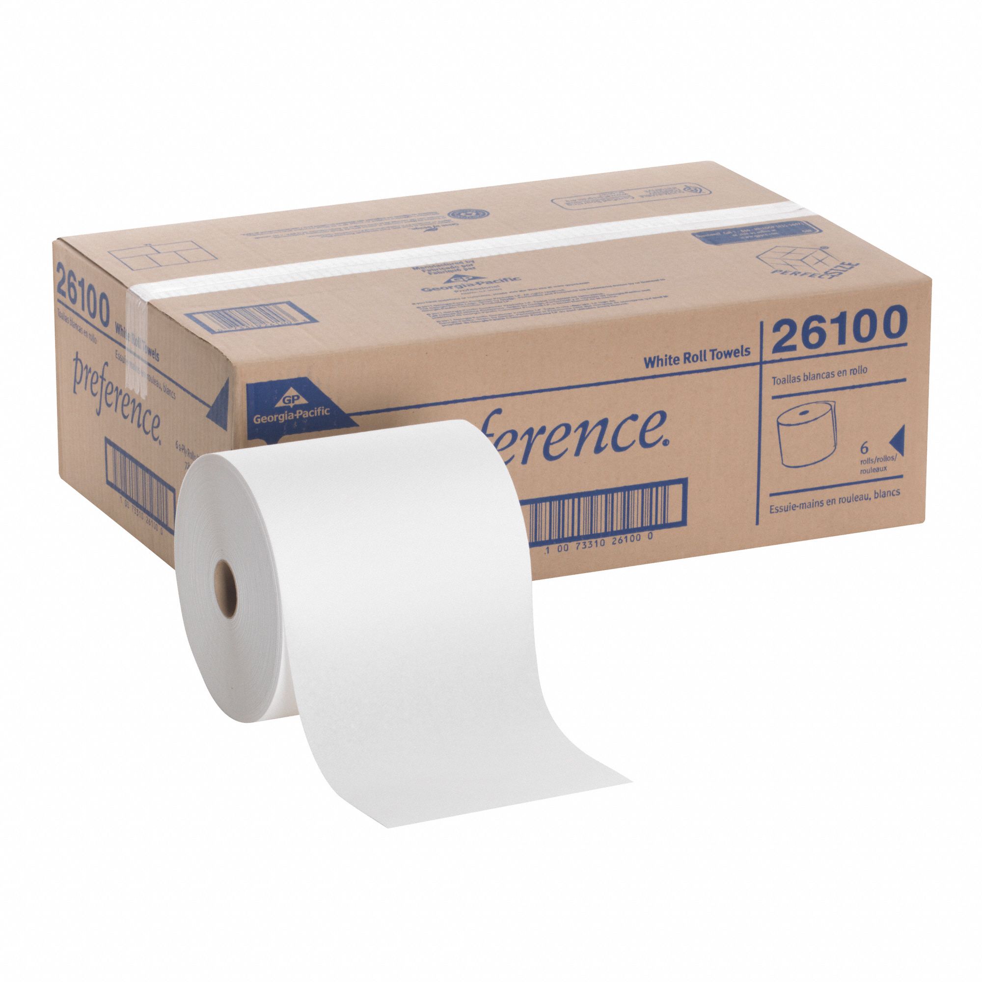 GEORGIA-PACIFIC Paper Towel Roll: White, 7 7/8 in Roll Wd, 1,000 ft ...