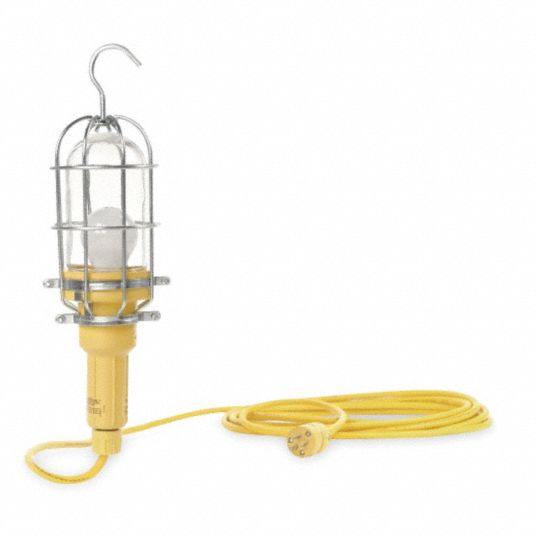 WOODHEAD Incandescent Hand Lamp, 100 Lamp Watts, 50 ft Cord Length ...
