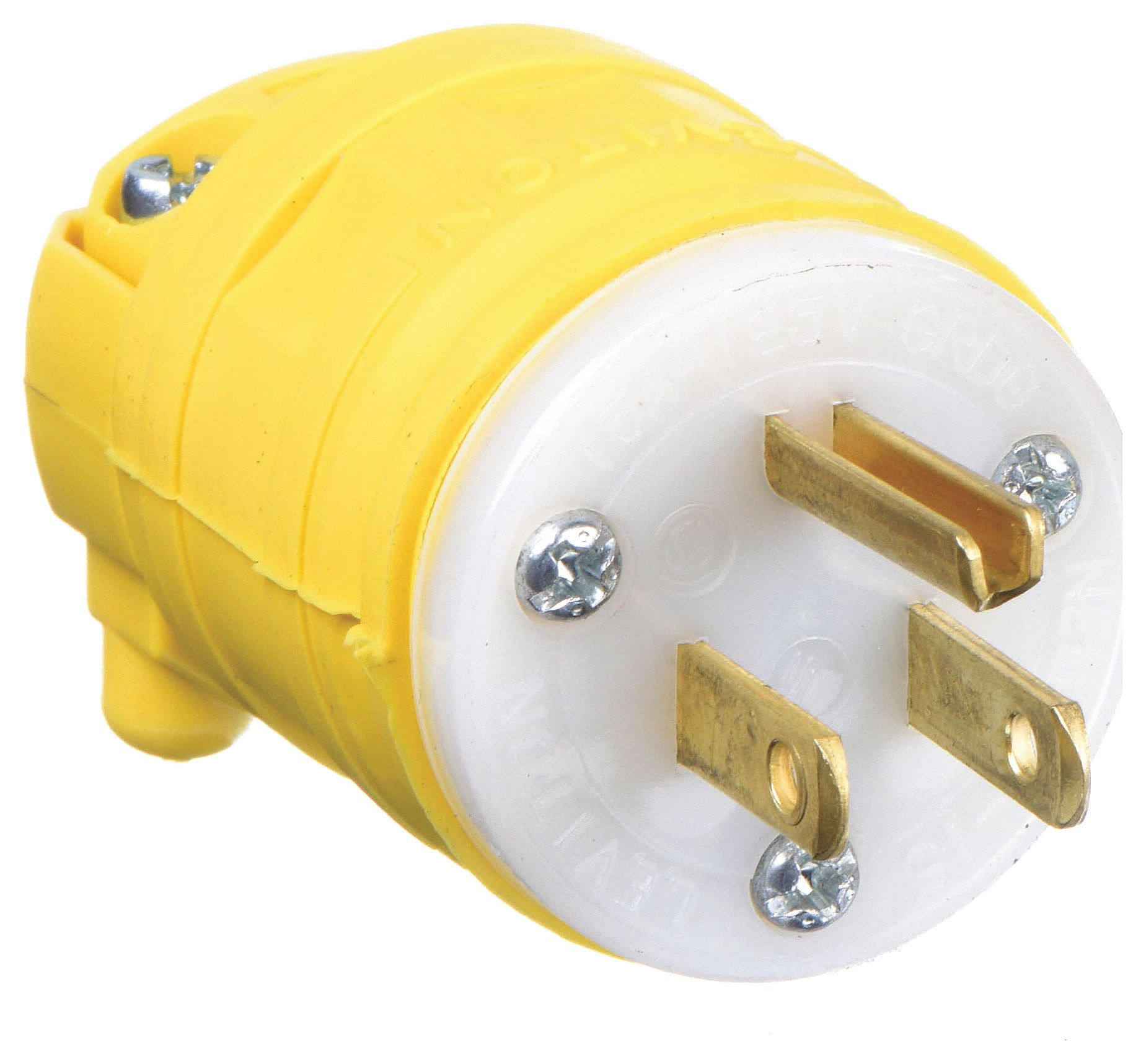 15 AA Industrial Grade Dust Tight Straight Blade Plug, Yellow; NEMA ...