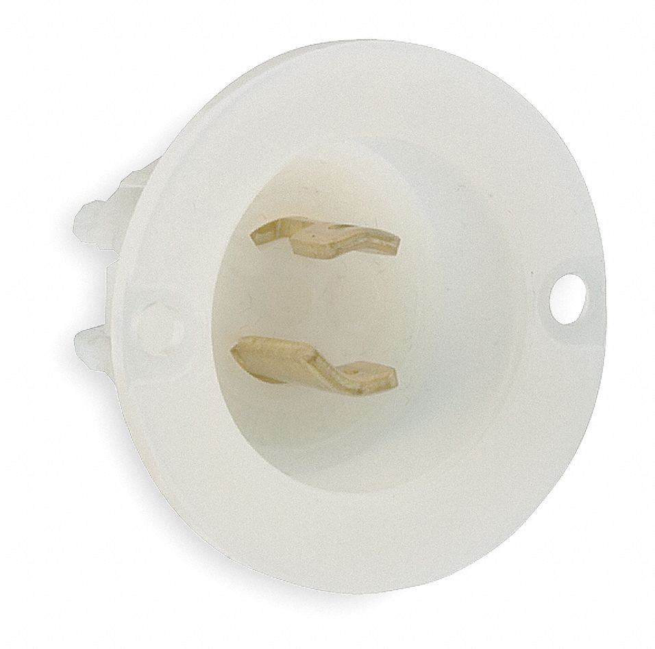 LEVITON Midget Locking Flanged Inlet, 120V AC Voltage, 15 Amps, NEMA ...