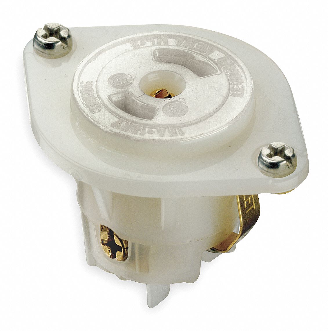 LEVITON Midget Locking Flanged Receptacle, 120V AC Voltage, 15 Amps ...