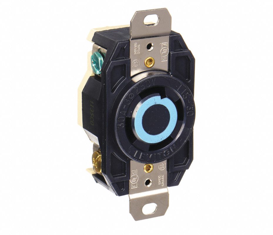 LEVITON Receptáculo,Negro, 30 Amperes, 125VCA Voltaje, Configuración ...