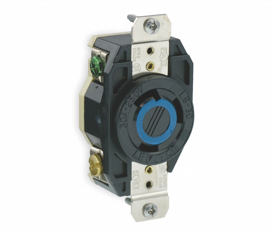 LEVITON Receptáculo,Negro, 30 Amperes, 250VCA Voltaje, Configuración ...
