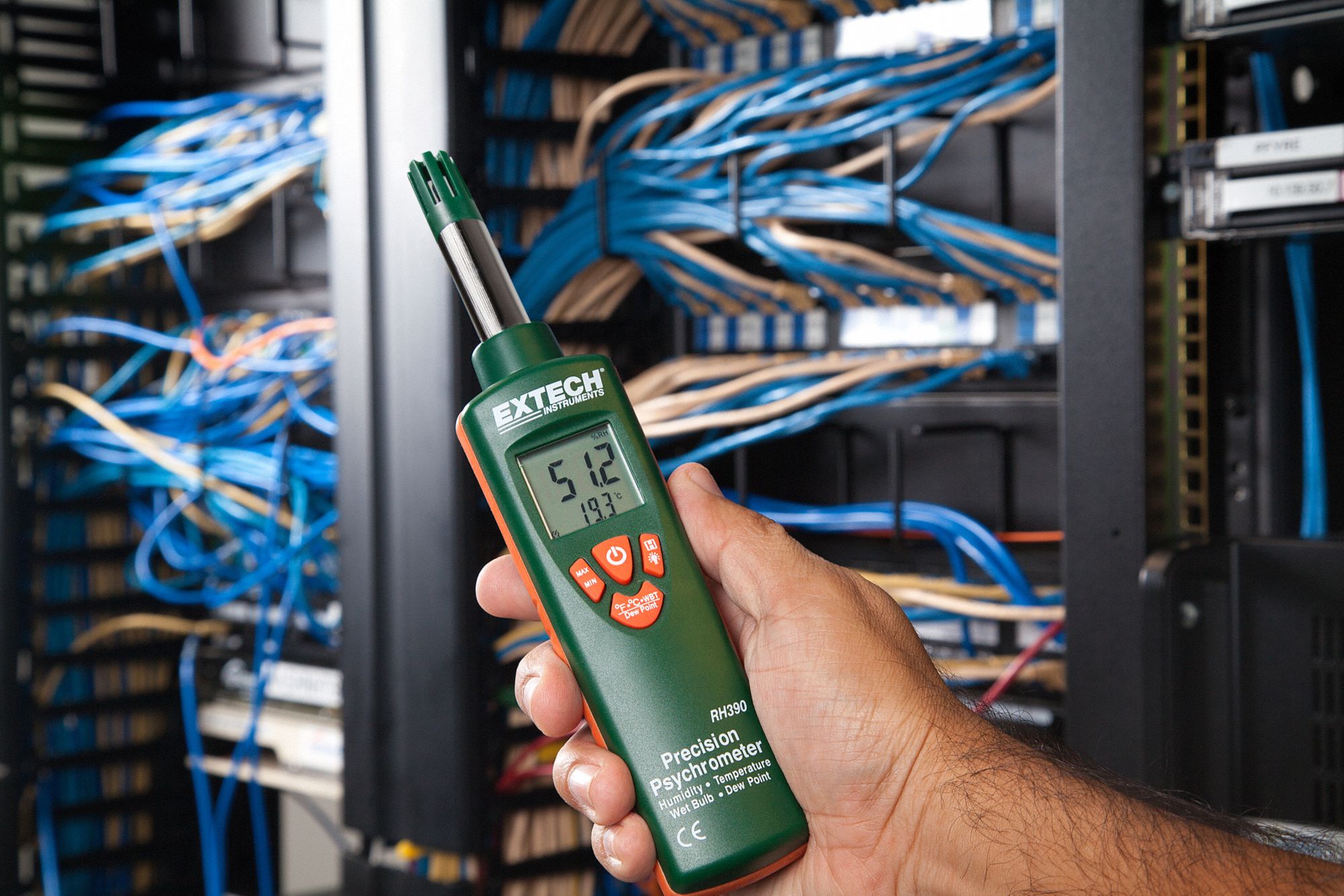 EXTECH Psychrometer: Onboard, Without Data Logging, 0% to 100% Humidity ...