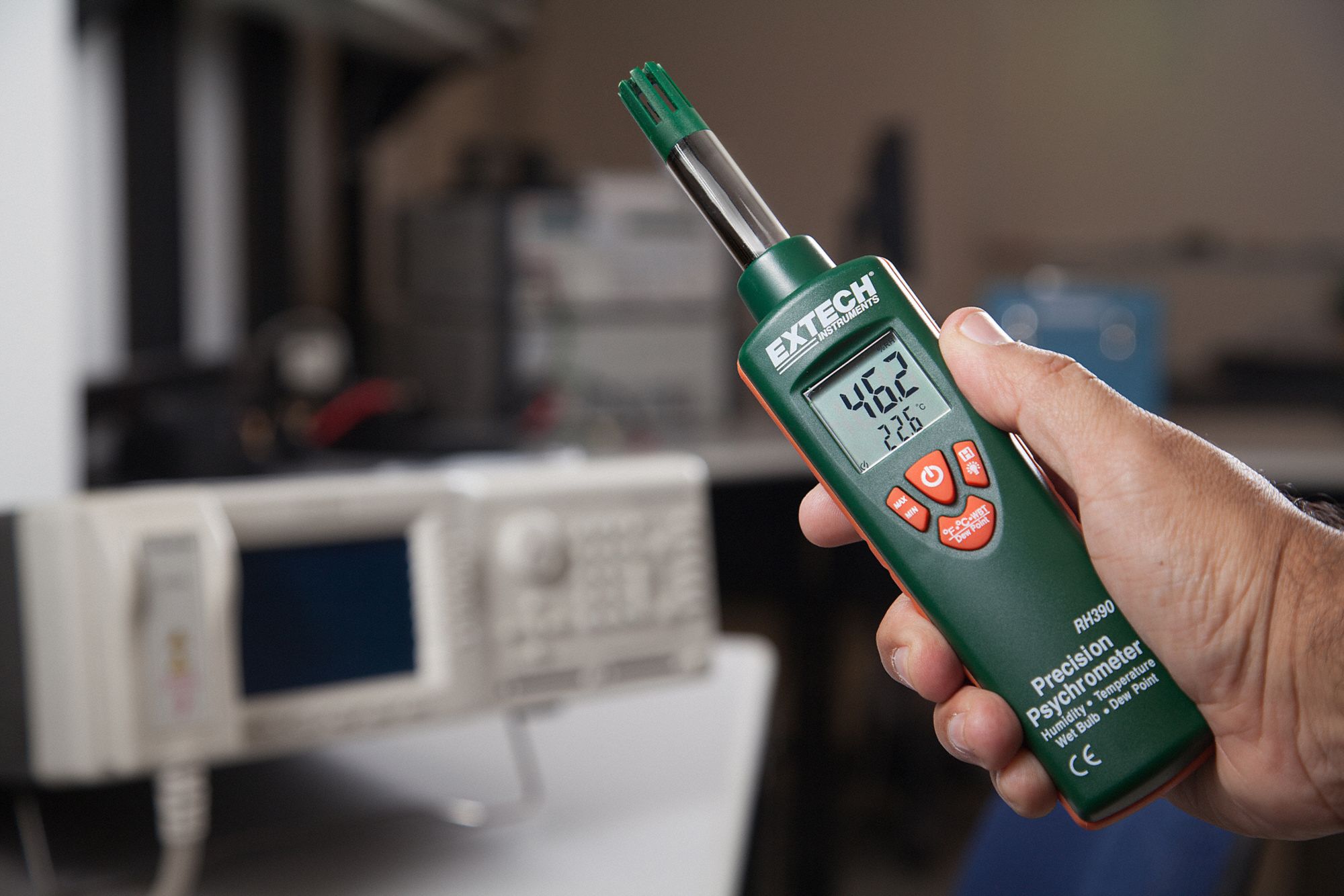 EXTECH Psychrometer: Onboard, Without Data Logging, 0% to 100% Humidity ...