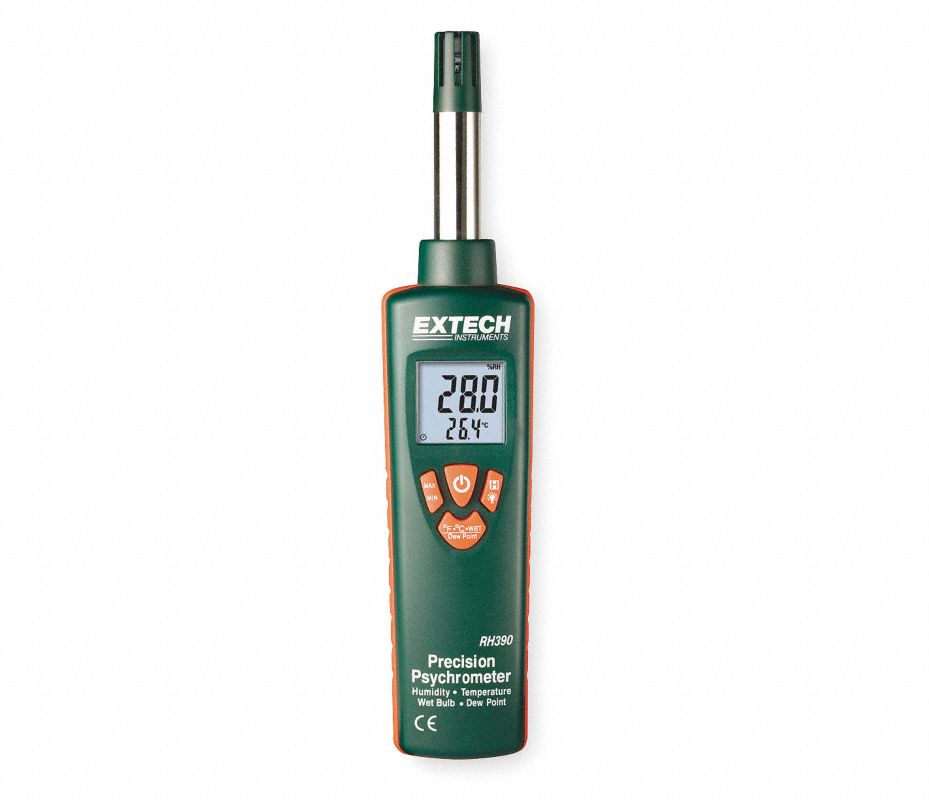 EXTECH Psicrómetro, 0 a 100%, ±2%, -22° a 199°F/-30° a 100°C, ±1.8°F ...