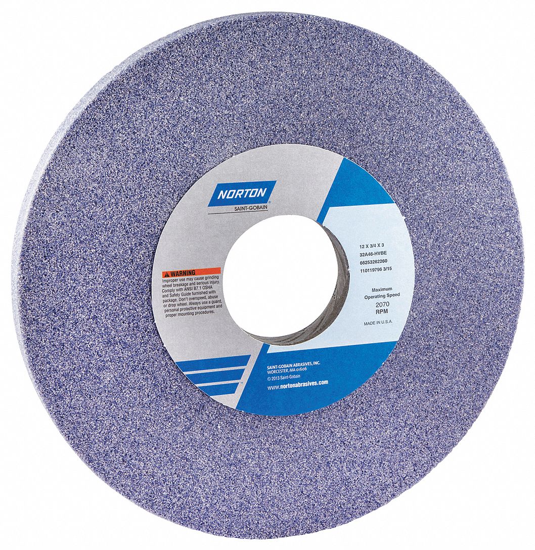 NORTON, Type 1, 12" x 3/4" x 3", Straight Grinding Wheel - 1PNF2 ...