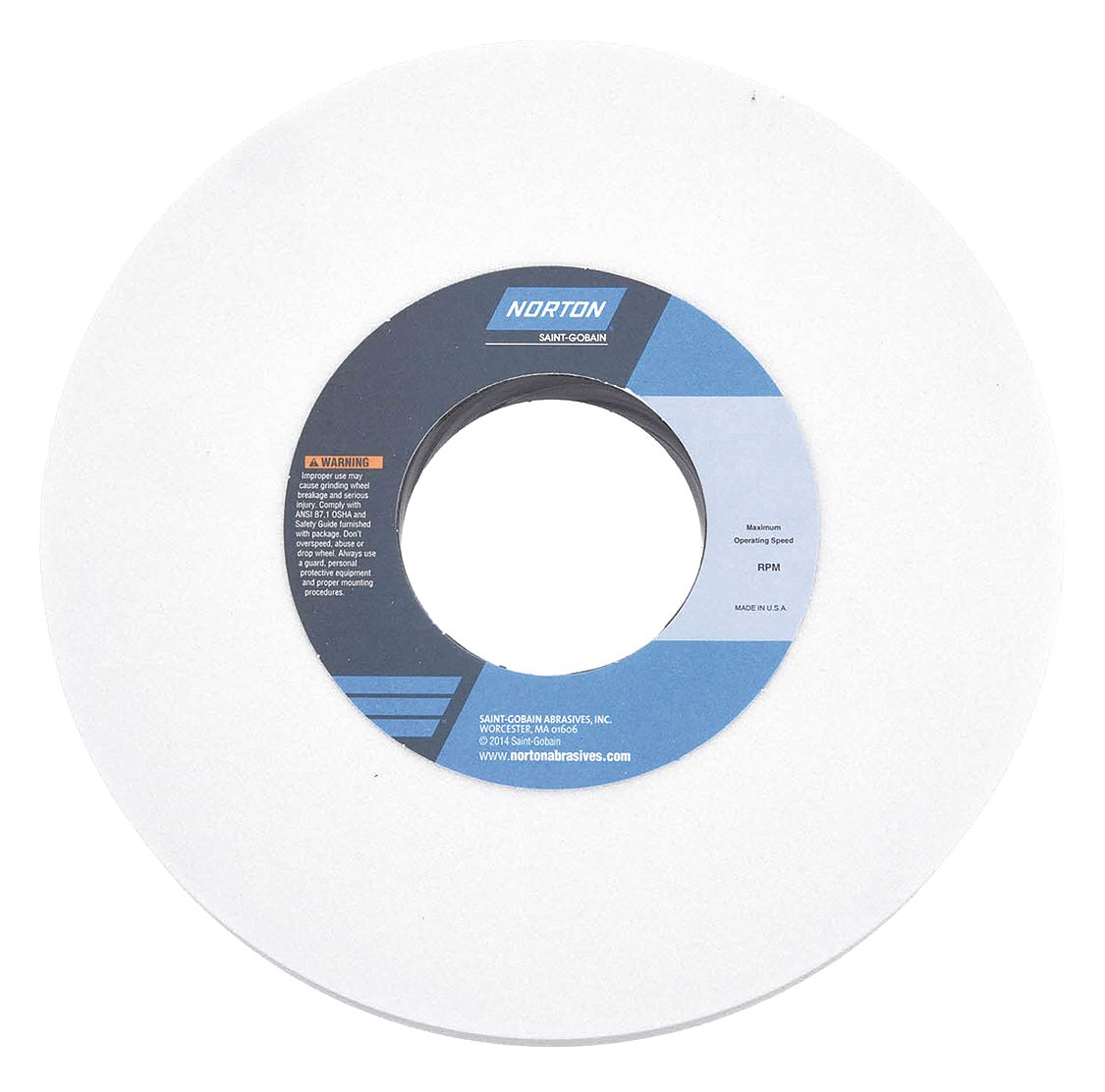 NORTON, Type 1, 10" x 1" x 3", Straight Grinding Wheel - 2D378 ...