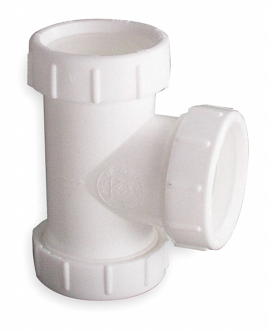 Plastic, White, Tee - 1PPA4|1PPA4 - Grainger