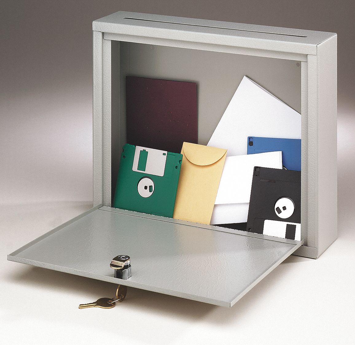 Suggestion Box,Steel,Platinum,3"D - Grainger