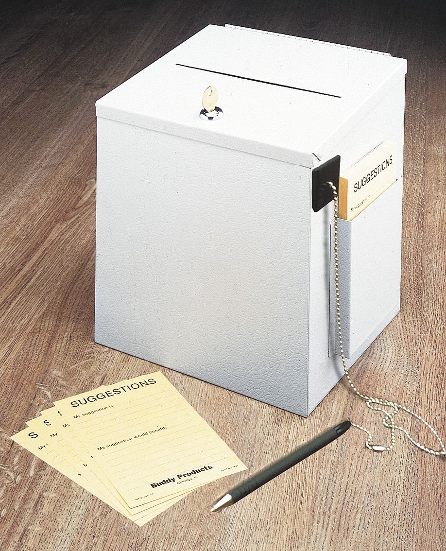 Suggestion Box,Steel,Platinum,8"D - Grainger