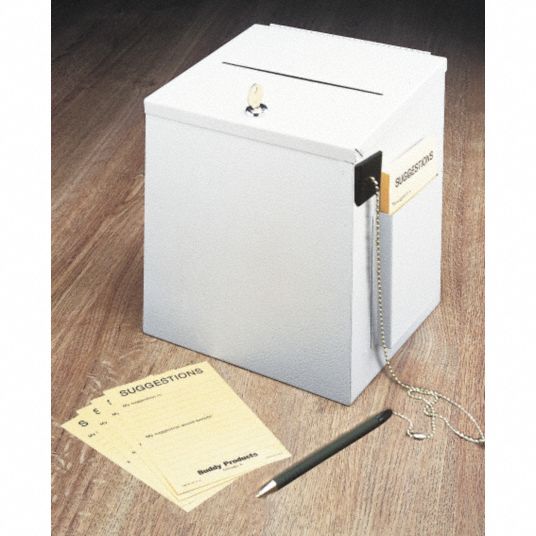 Suggestion Box,Steel,Platinum,8"D - Grainger