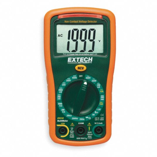 EXTECH, CAT II 1000V/CAT III 600V, Avg, Digital Multimeter - 1PTK4 ...