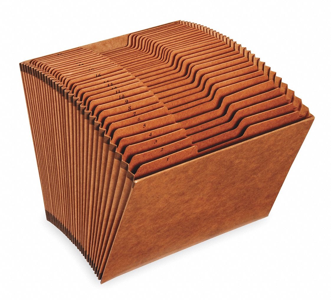 Paper Daily (1-31) Expandable File, Brown - Grainger