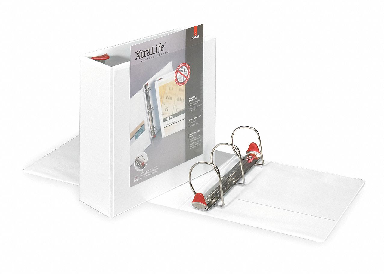 CARDINAL BRANDS D-Ring Binder, White, 725 Sheet Capacity - 1PWJ3|26330 ...