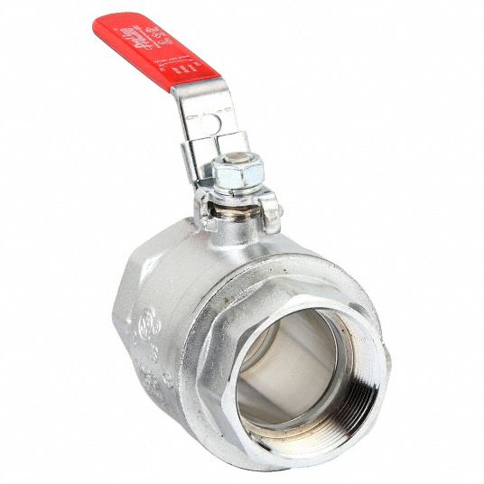 2 in, Chrome-Plated Brass, Manual Two-Way Ball Valve - 1PYV6|107-828-CL ...