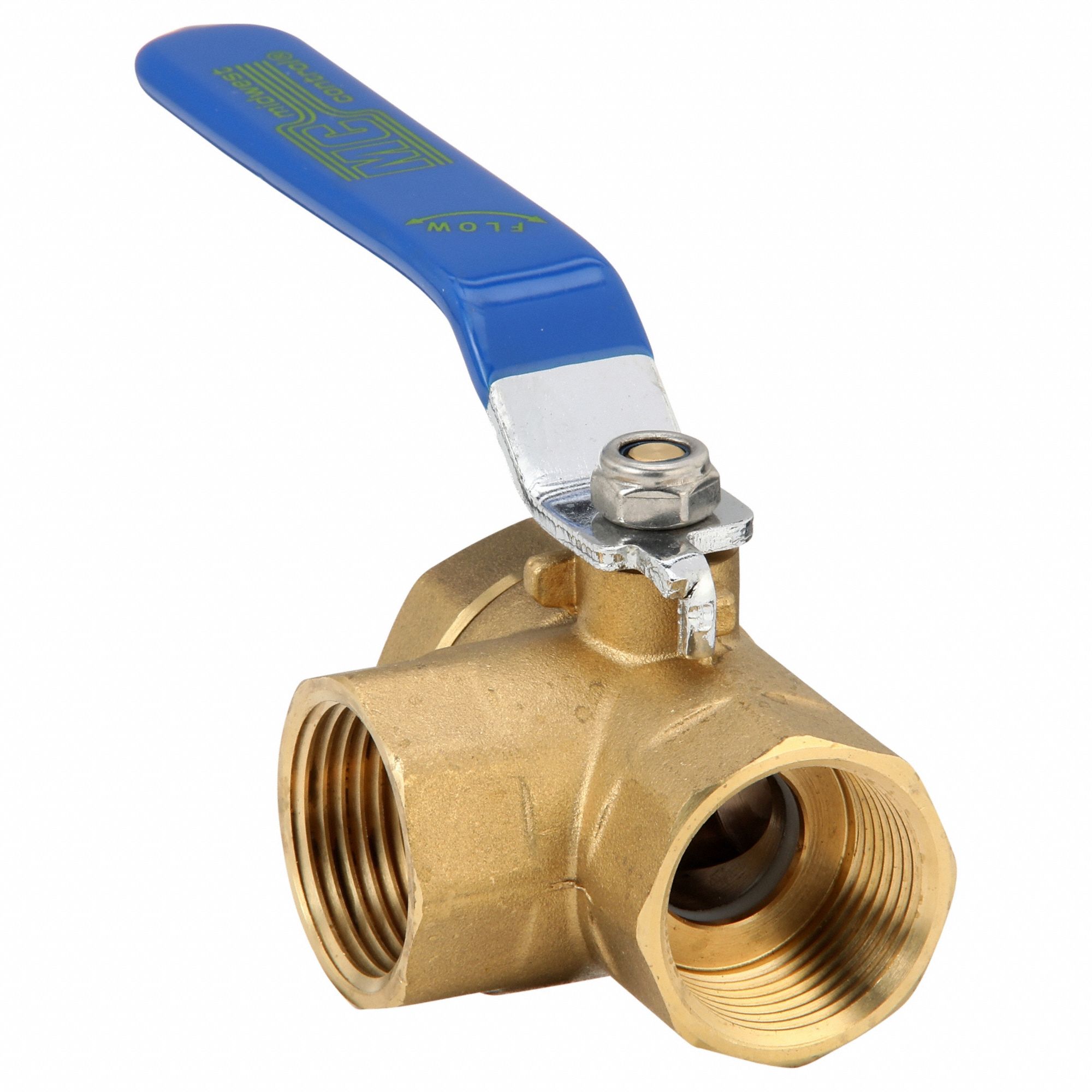 1 in, Brass, Manual Three-Way Ball Valve - 1PZA3|1PZA3 - Grainger