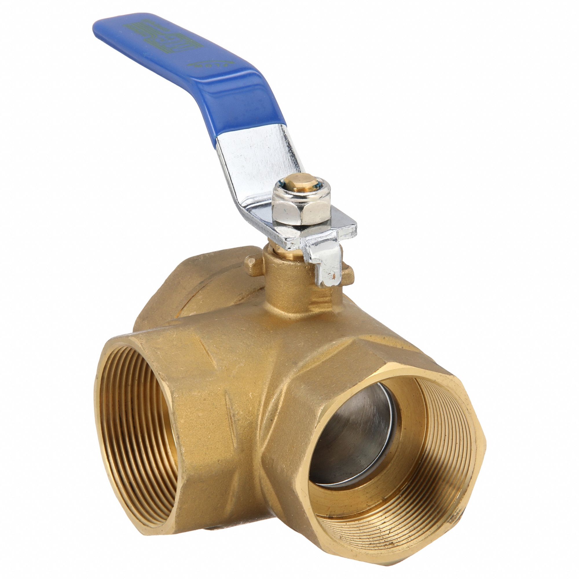 2 in, Brass, Manual Three-Way Ball Valve - 1PZA6|1PZA6 - Grainger