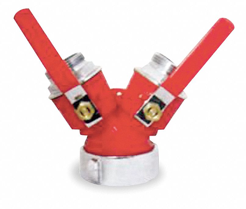 Wye Fire Hose Ball Valve, Inlet Size 2 1/2 in Female NPSH - Grainger