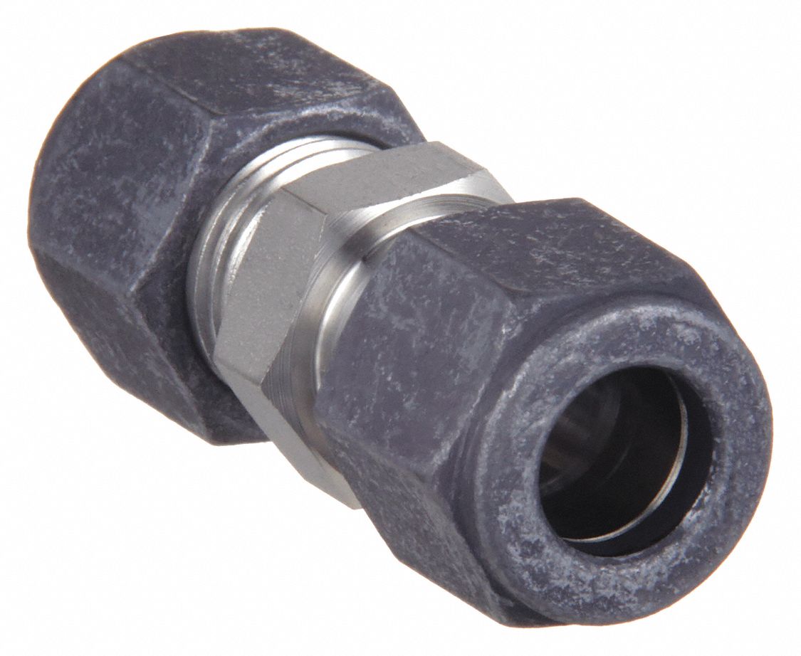 PARKER, 3/8 in OD x 3/8 in OD Fitting Size, Compression x Compression ...