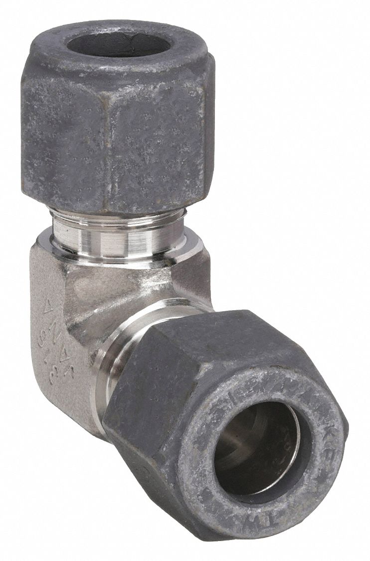PARKER, 1/4 in OD x 1/4 in OD Fitting Size, Compression x Compression ...