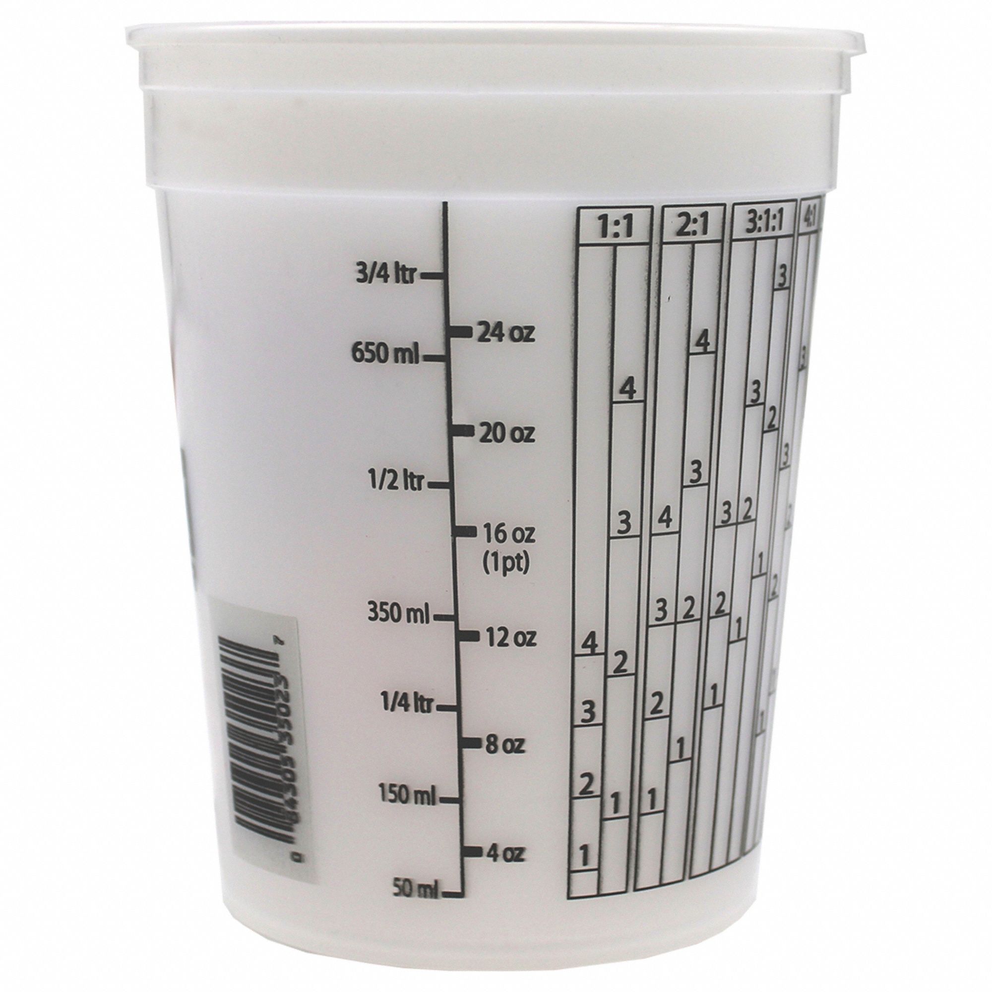 LEAKTITE, 1 qt Capacity, 5 1/4 in, Paint Mix and Measure Container ...