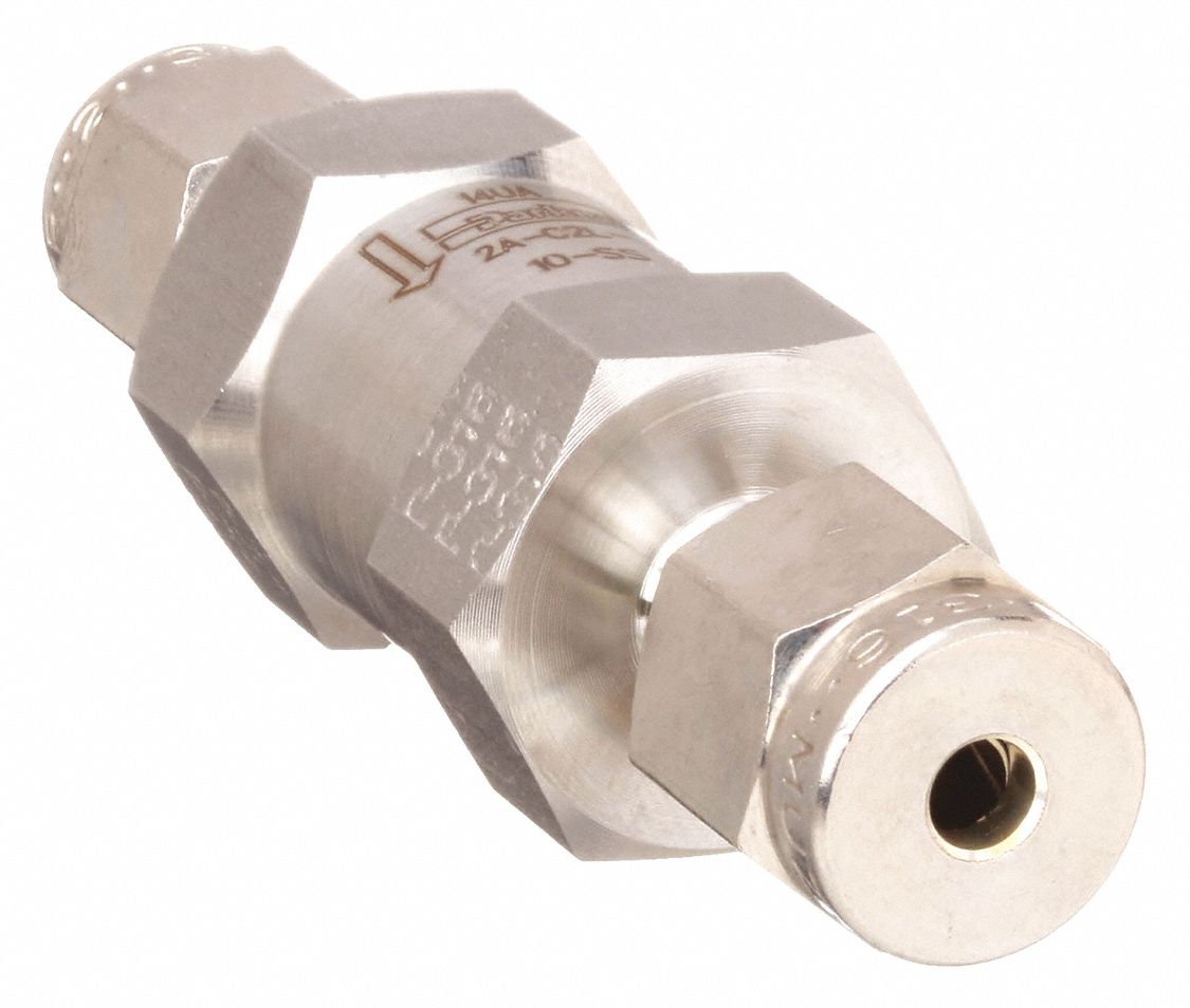 PARKER, 316 Stainless Steel, 1/8 in, Instrumentation Check Valve ...