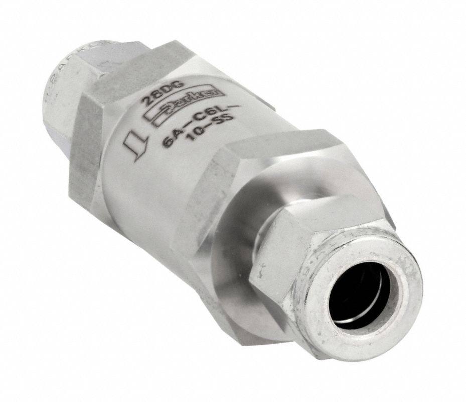 PARKER Válvula Check,Acero Inoxidable 316,3/8" - 1RBD3 | 6A-C6L-10-SS ...