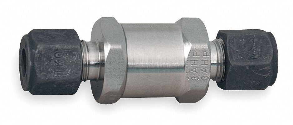 PARKER Instrumentation Check Valve: Single Flow, Inline Poppet, 316 ...