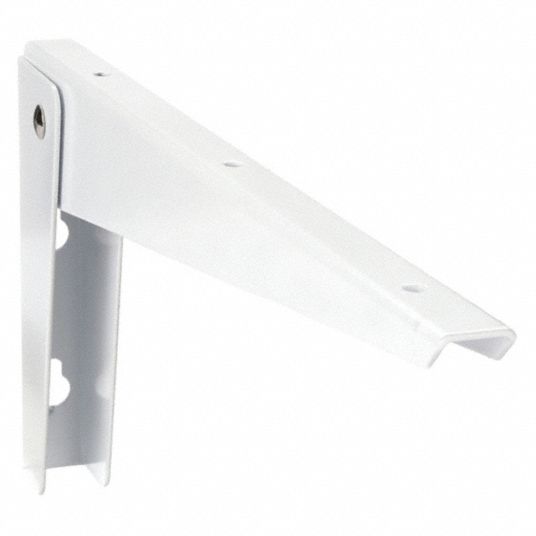 Folding Shelf Bracket, Folding, Steel, White, 10 per Pair Load Capacity ...