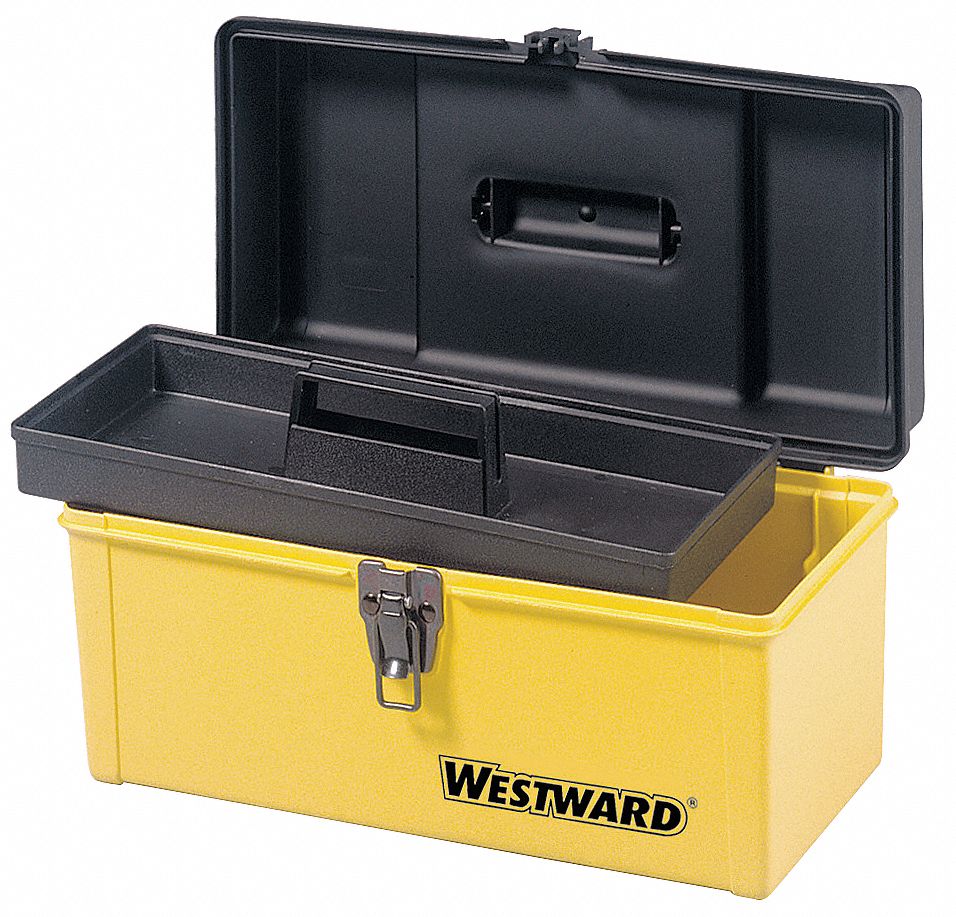 Plastic, Portable Tool Box, 13 in Overall Width, 8 1/2 in Overall Depth ...