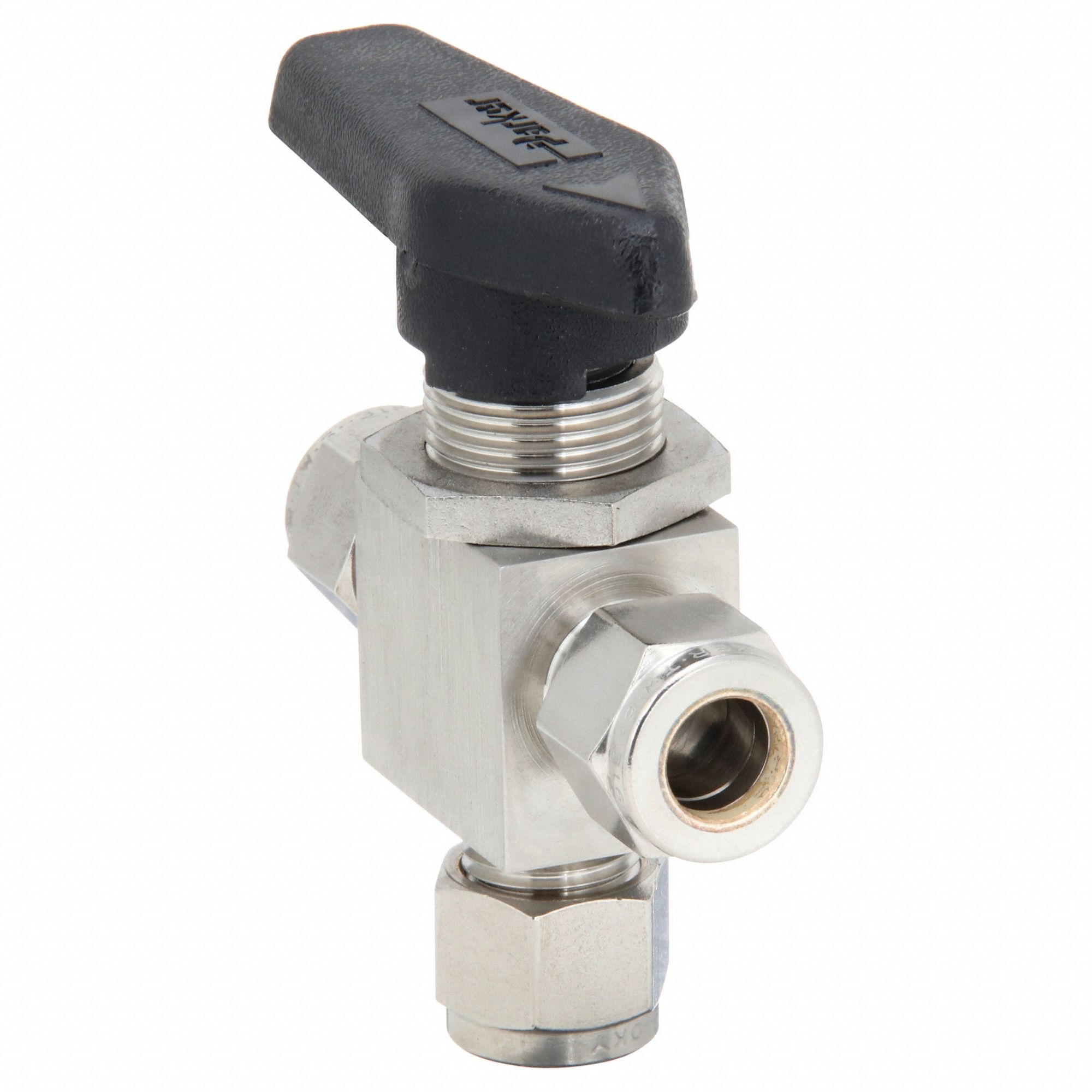 PARKER, 3/8 in, 316 Stainless Steel, Manual Three-Way Ball Valve ...