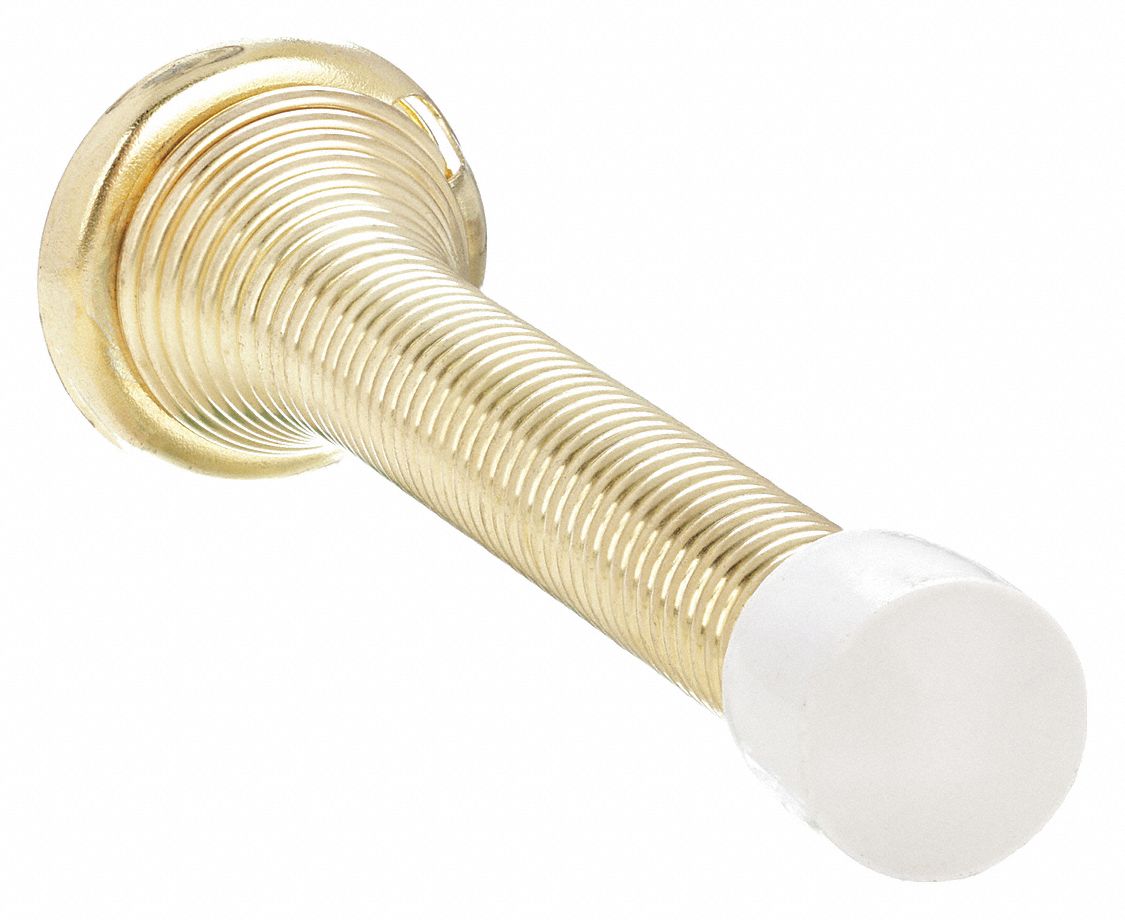 Wall - Mounted, 3 in Lg, Spring Door Stop - 1RCT2|1RCT2 - Grainger