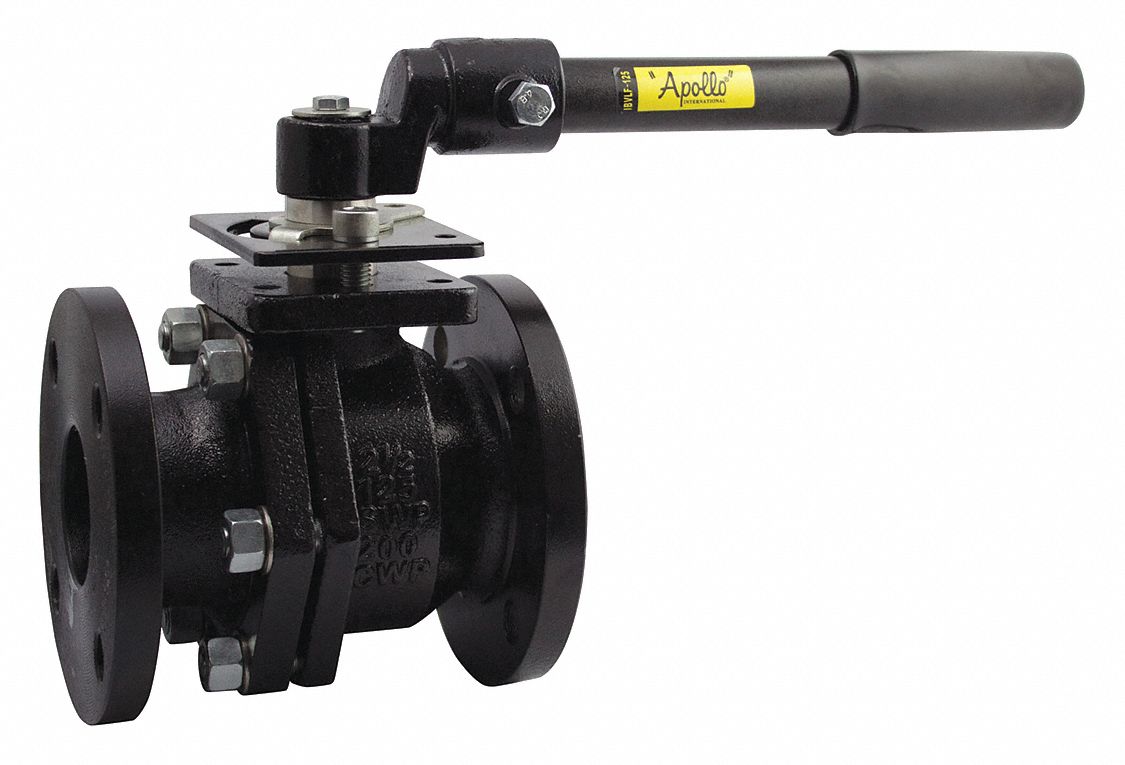 Ball Valve, Cast Iron, Inline, 2-Piece, Pipe Size 4 in, Connection Type ...