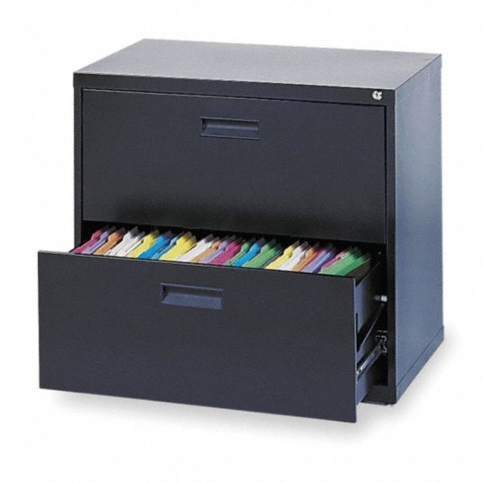 30 in, 18 in, 26 5/8 in, File Cabinet, Black - Grainger