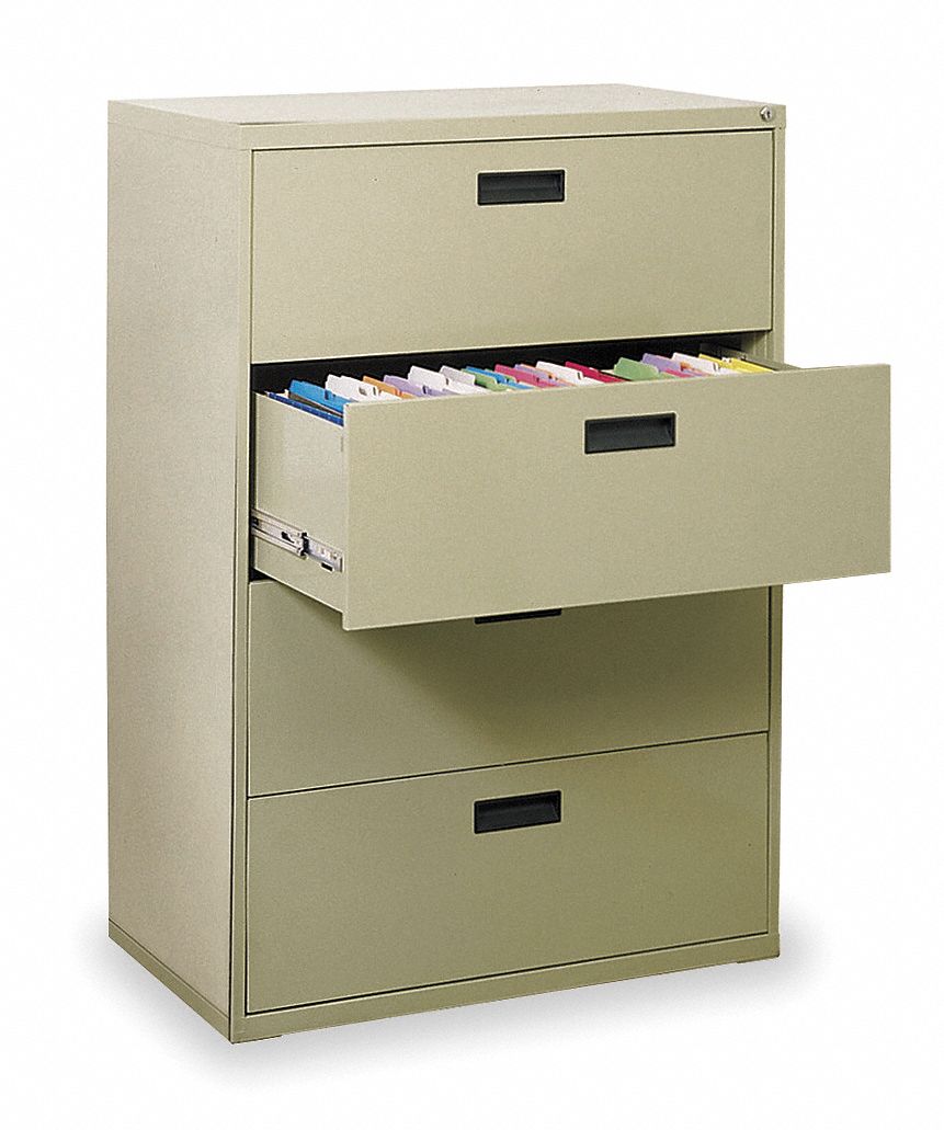 30 in, 18 in, 52 5/8 in, File Cabinet, Putty - Grainger