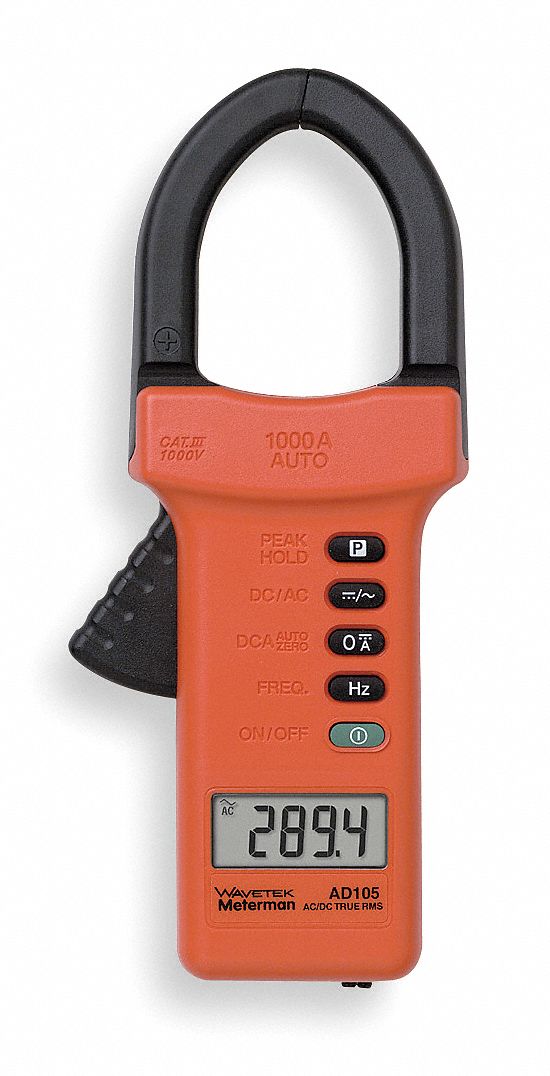 Digital Clamp On Ammeter, 2.0 in (51 mm) Jaw Capacity, CAT III 1000V ...