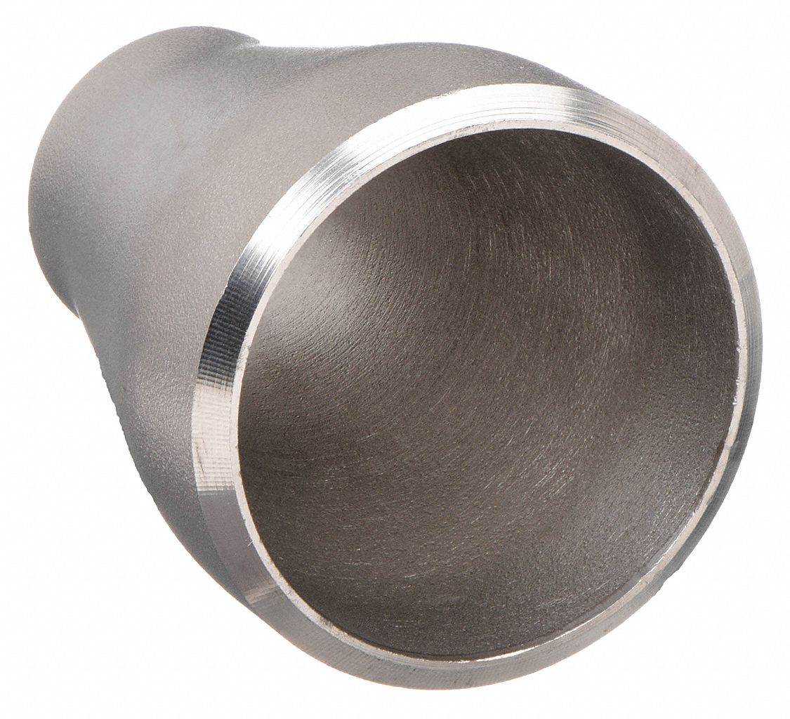 304L Stainless Steel, 1 in x 2 in Fitting Pipe Size, Concentric Reducer ...