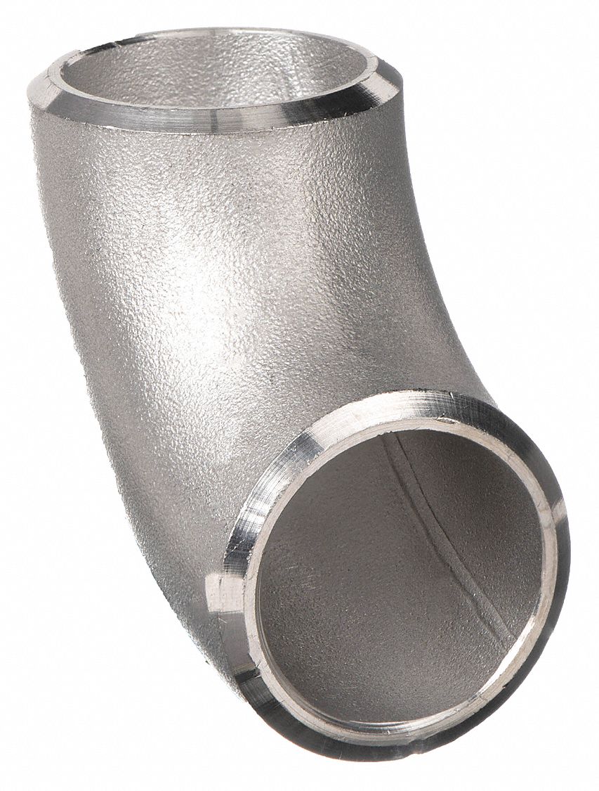 304L Stainless Steel, 4 in x 4 in Fitting Pipe Size, 90° Long Radius ...