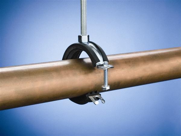 NVENT CADDY Cushioned Pipe Clamp, Electro-Galvanized Steel, EPDM-SBR ...