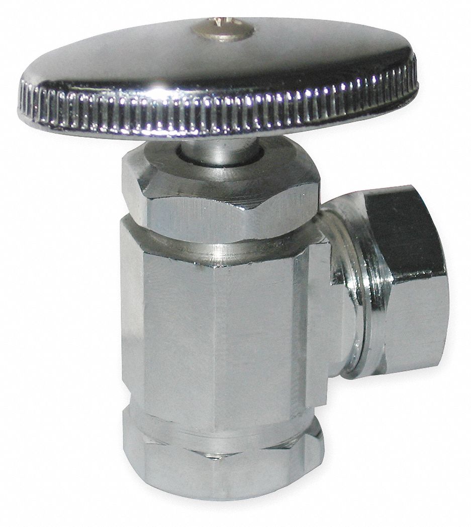 Chrome Plated Multi-Turn Supply Stop, FNPT Inlet Type, 125 psi - Grainger