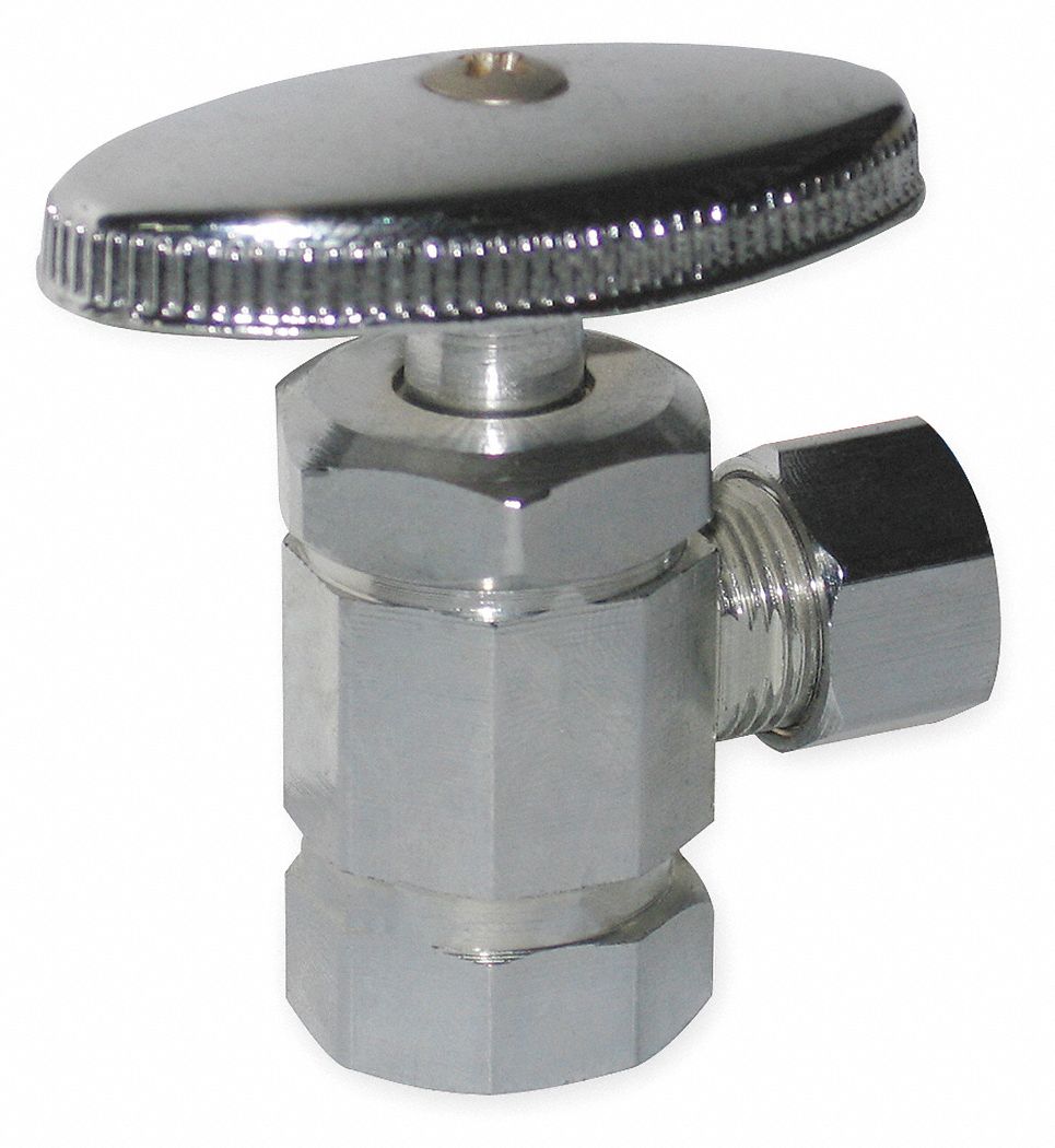 Chrome Plated Multi-Turn Supply Stop, FNPT Inlet Type, 125 psi - Grainger