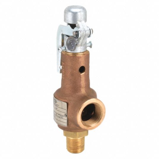 SPENCE Safety Relief Valve: Bronze, FNPT, MNPT, 1/2 in Inlet Size, 3/4 ...