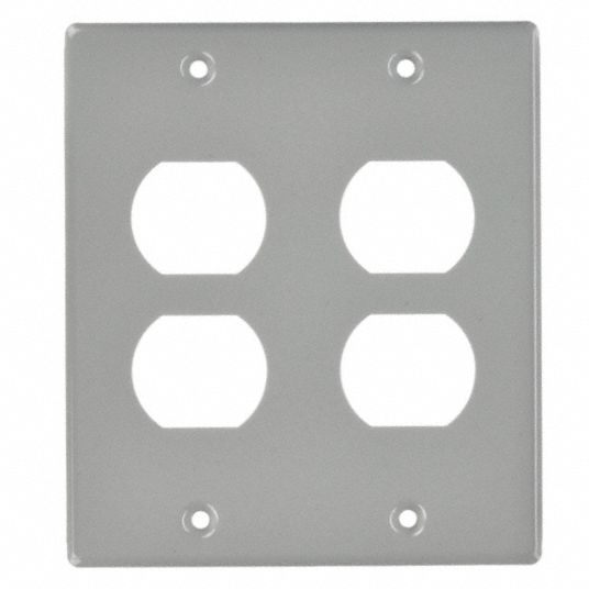 HUBBELL WIRING DEVICE-KELLEMS, 4000, Steel, Duplex Plate - 1RYR5 ...