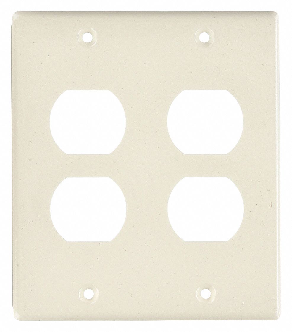 HUBBELL WIRING DEVICE-KELLEMS DUPLEX PLATE, FOR 4000 SERIES, STEEL ...