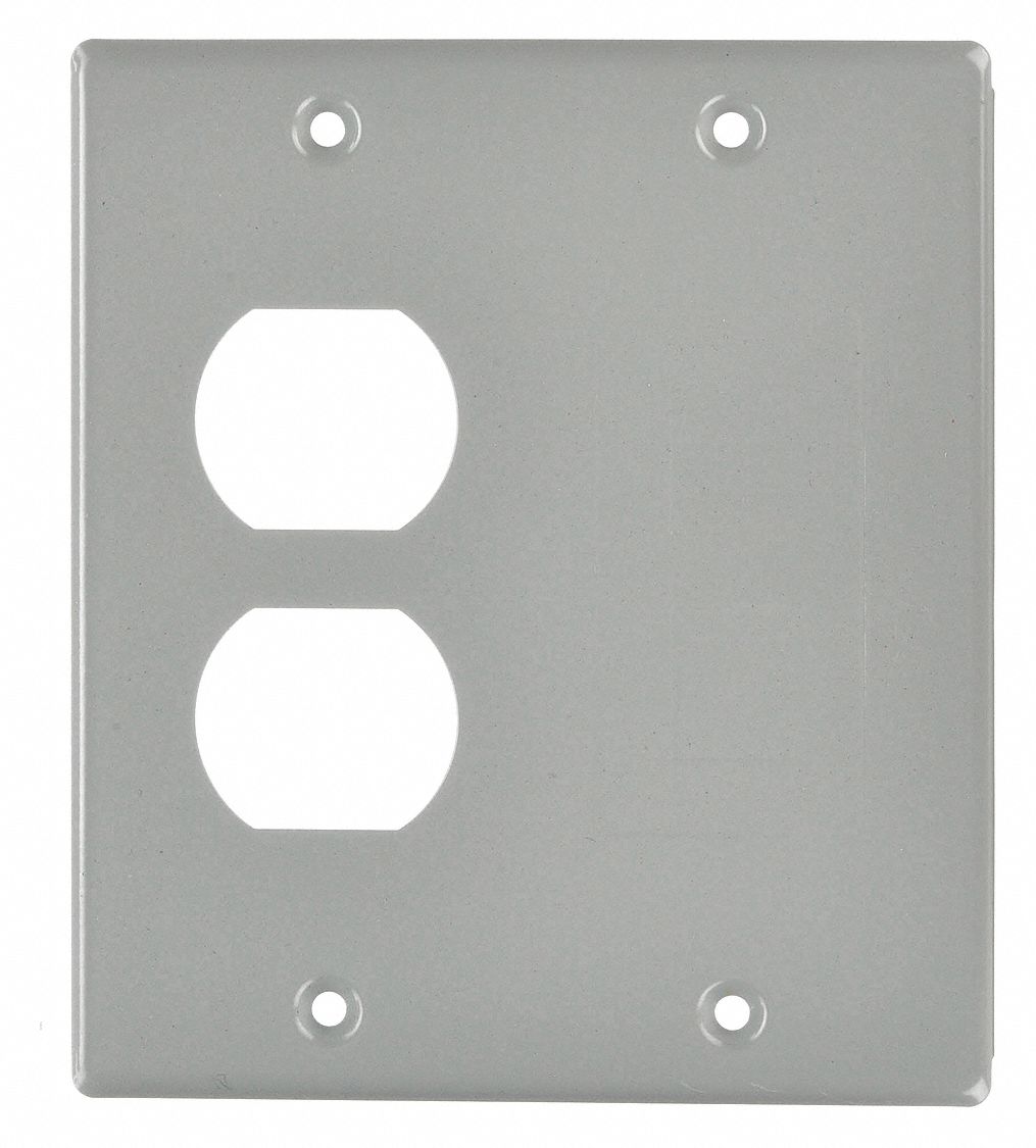 HUBBELL WIRING DEVICE-KELLEMS, 4000, Steel, Plate - 1RYR7|HBL4747BFGY ...