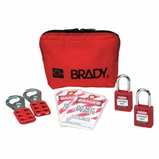 BRADY, Keyed Alike Padlocks, 105969, Portable Lockout Kit - 1TAC4 ...