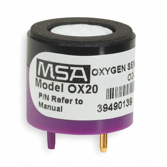 MSA Replacement Sensor, Detects Oxygen, Sensor Range 0 to 25%, 0.1% Vol ...