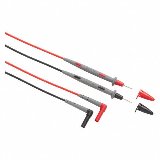FLUKE Test Probe: CAT III 1000V, 1,000V, Black/Red, 1,000V AC/V DC, 1 ...